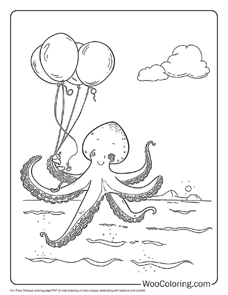 100+ Octopus coloring pages (Free PDF To Print) | Woo Coloring