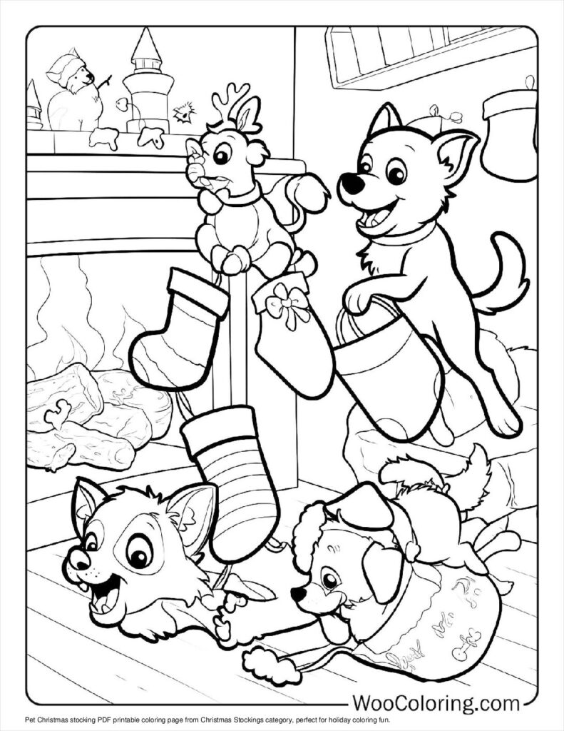 100+ Christmas Stockings coloring pages (Free PDF To Print) | Woo Coloring