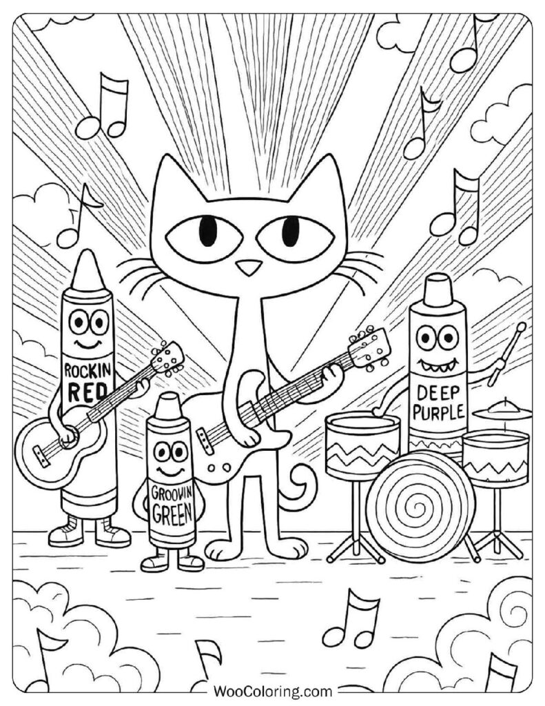 30 Pete The Cat Coloring Pages (Free PDF To Print) | Woo Coloring