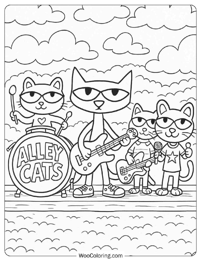 30 Pete The Cat Coloring Pages (Free PDF To Print) | Woo Coloring