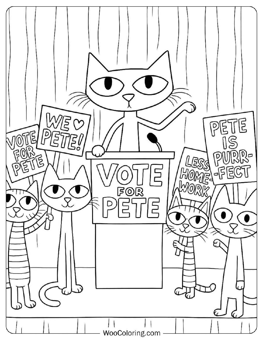 30 Pete The Cat Coloring Pages (Free PDF To Print) | Woo Coloring