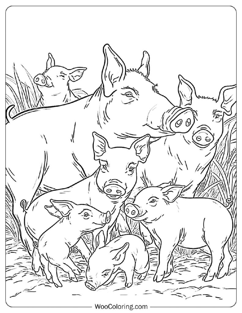 100+ Pig coloring pages (Free PDF To Print) | Woo Coloring