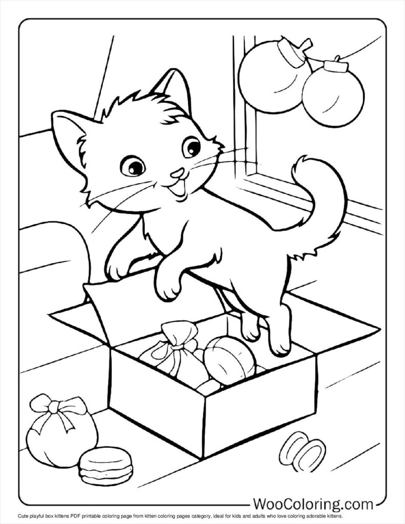 100+ Kitten coloring pages (Free PDF To Print) | Woo Coloring