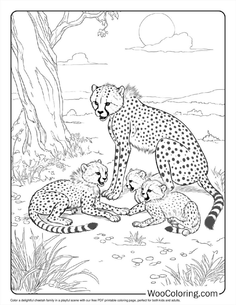 100+ Cheetah coloring pages (Free PDF To Print) | Woo Coloring