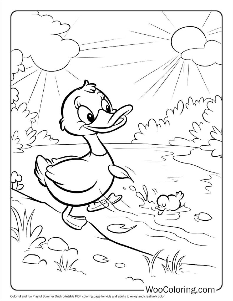 100+ Duck coloring pages (Free PDF To Print) | Woo Coloring