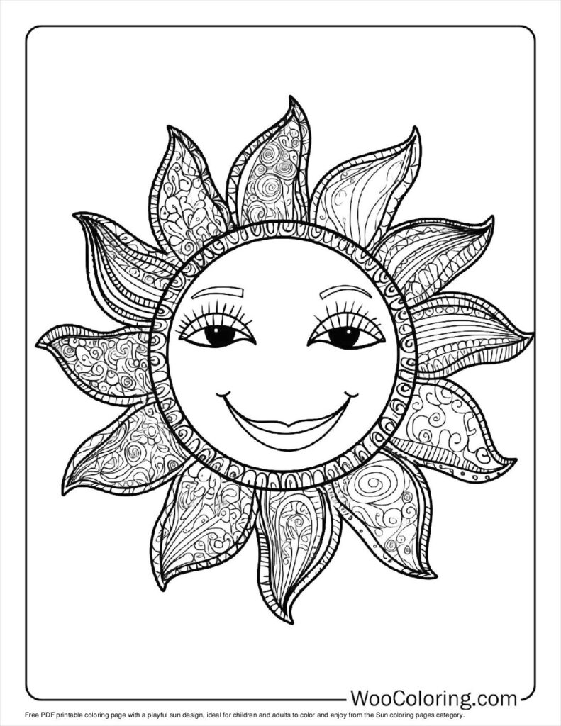 100+ Sun coloring pages (Free PDF To Print) | Woo Coloring