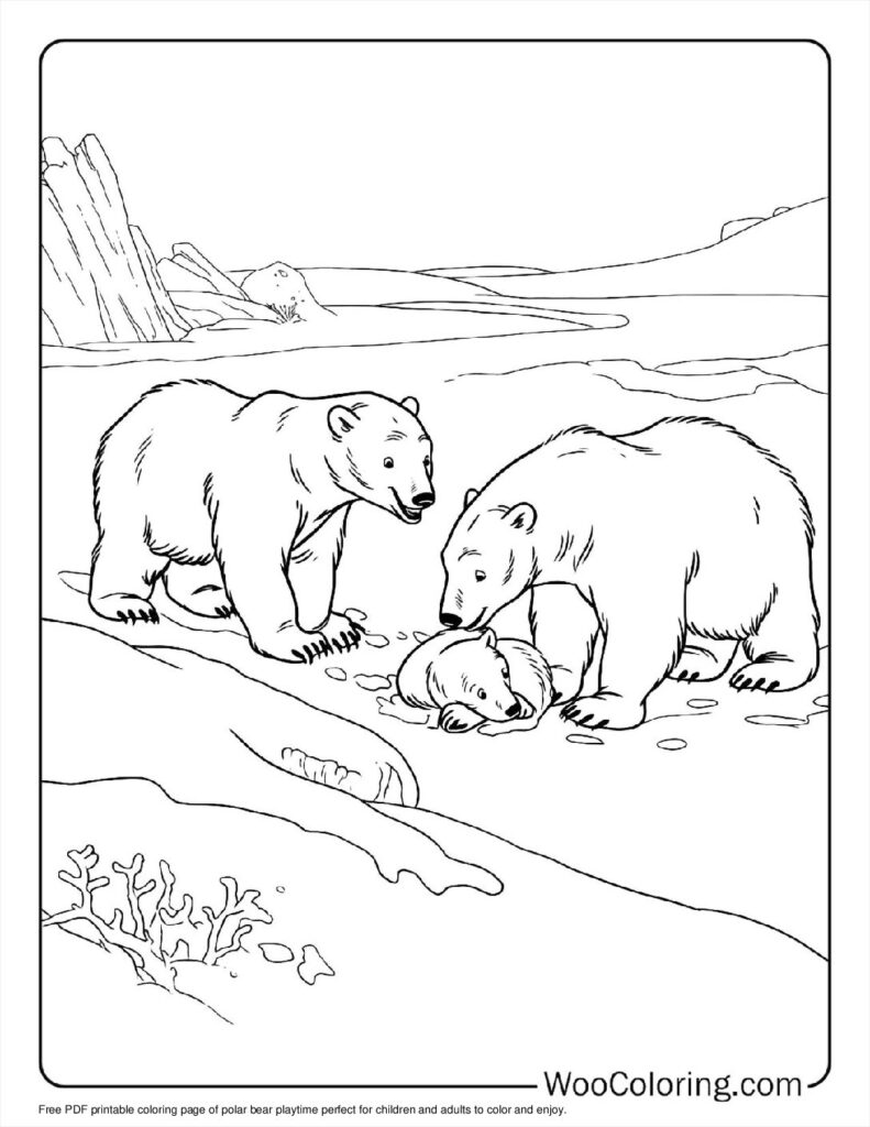 100+ Polar Bear coloring pages (Free PDF To Print) | Woo Coloring
