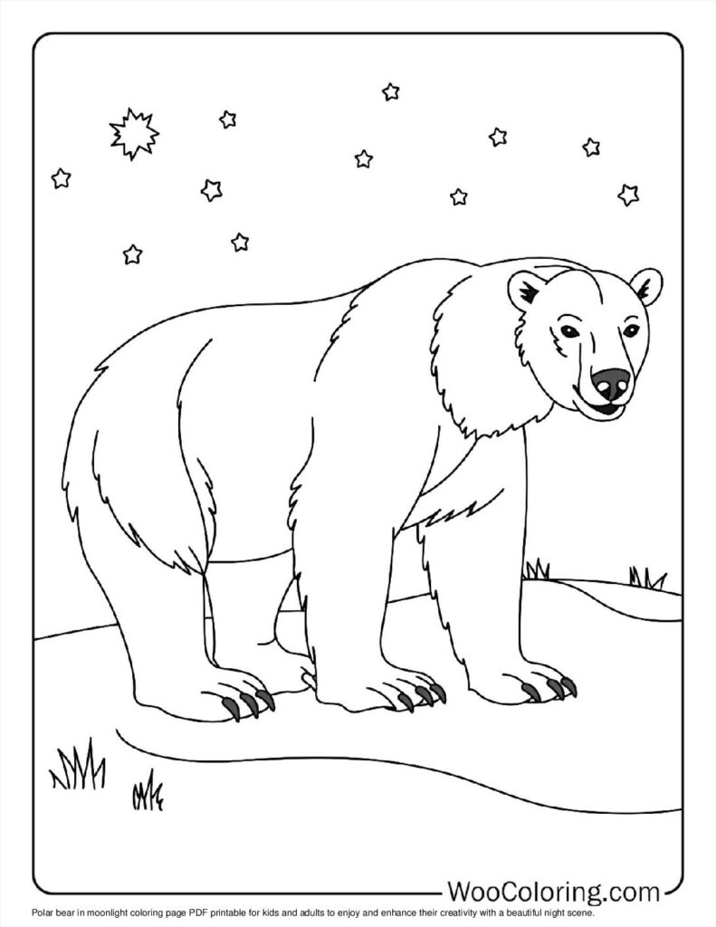 100+ Polar Bear coloring pages (Free PDF To Print) | Woo Coloring