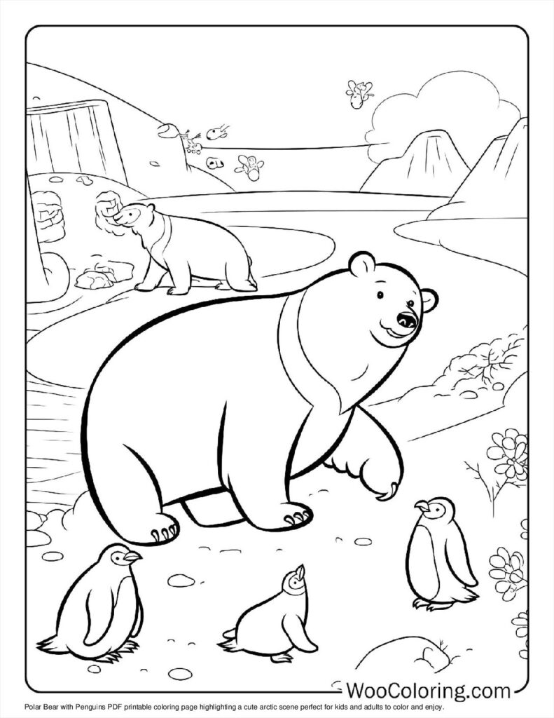 100+ Polar Bear coloring pages (Free PDF To Print) | Woo Coloring