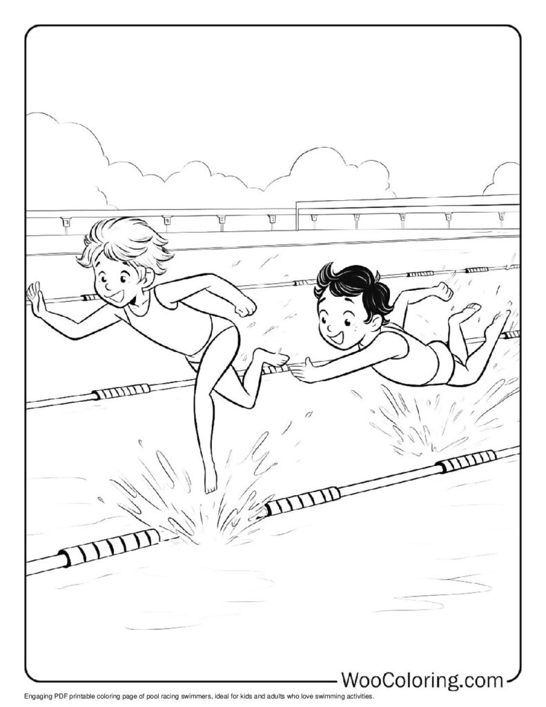 100+ Swimming coloring pages (Free PDF To Print) | Woo Coloring