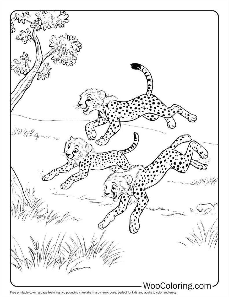 100+ Cheetah coloring pages (Free PDF To Print) | Woo Coloring