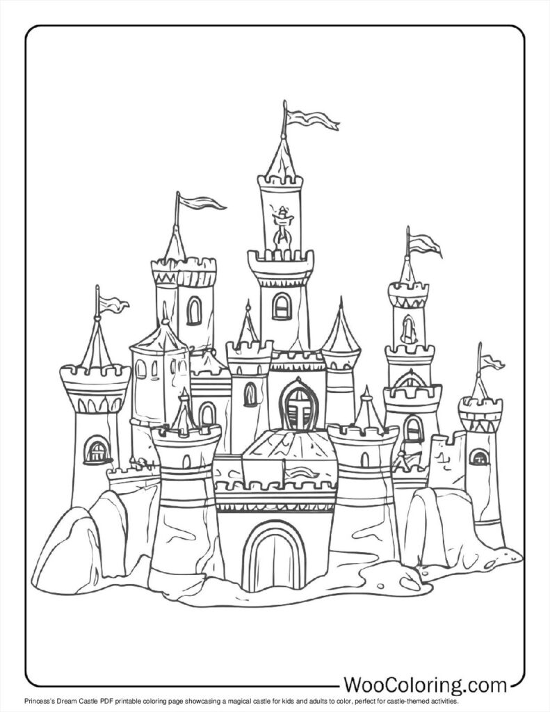 100+ Castle coloring pages (Free PDF To Print) | Woo Coloring