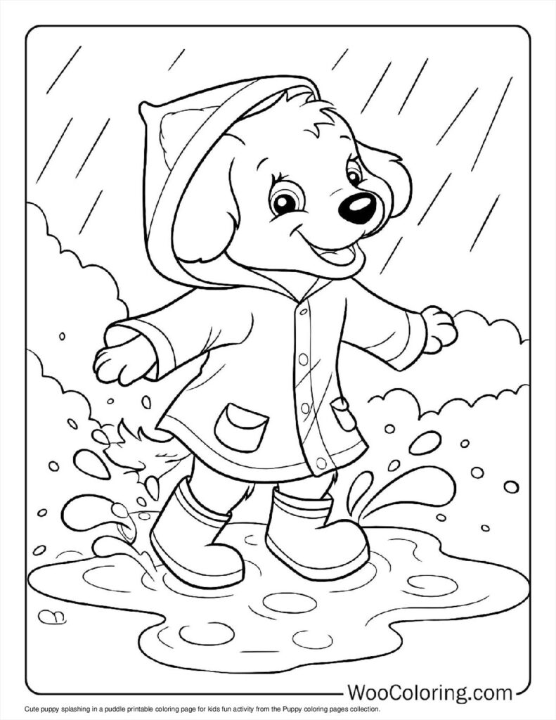 100+ Puppy coloring pages (Free PDF To Print) | Woo Coloring