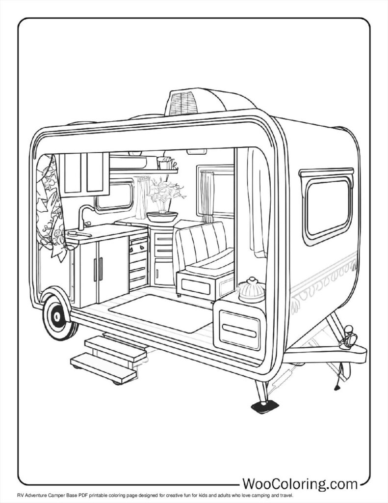 100+ Camper & RV coloring pages (Free PDF To Print) | Woo Coloring