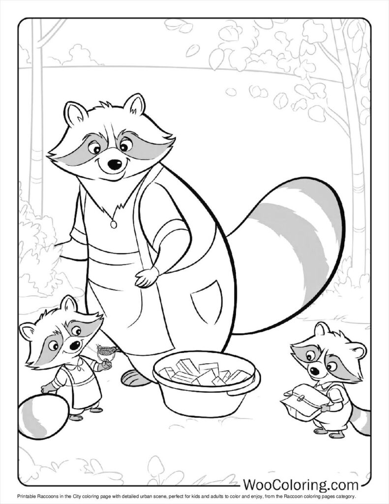 100+ Raccoon coloring pages (Free PDF To Print) | Woo Coloring
