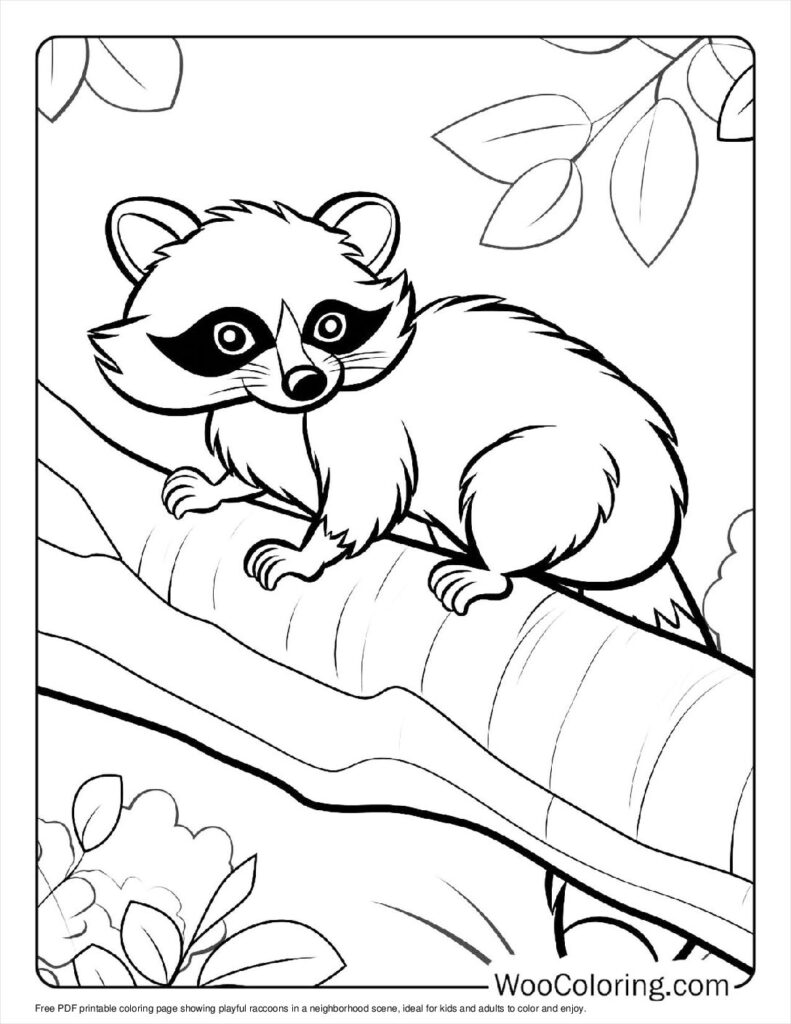 100+ Raccoon coloring pages (Free PDF To Print) | Woo Coloring