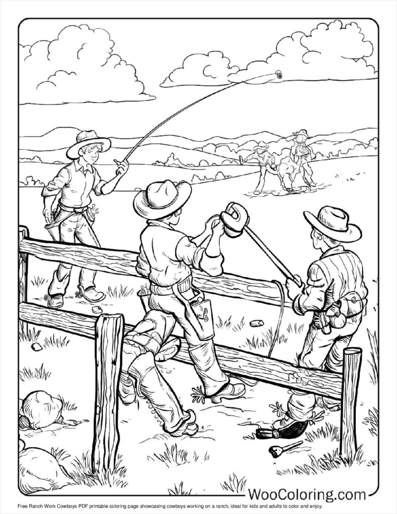 100+ Cowboy coloring pages (Free PDF To Print) | Woo Coloring