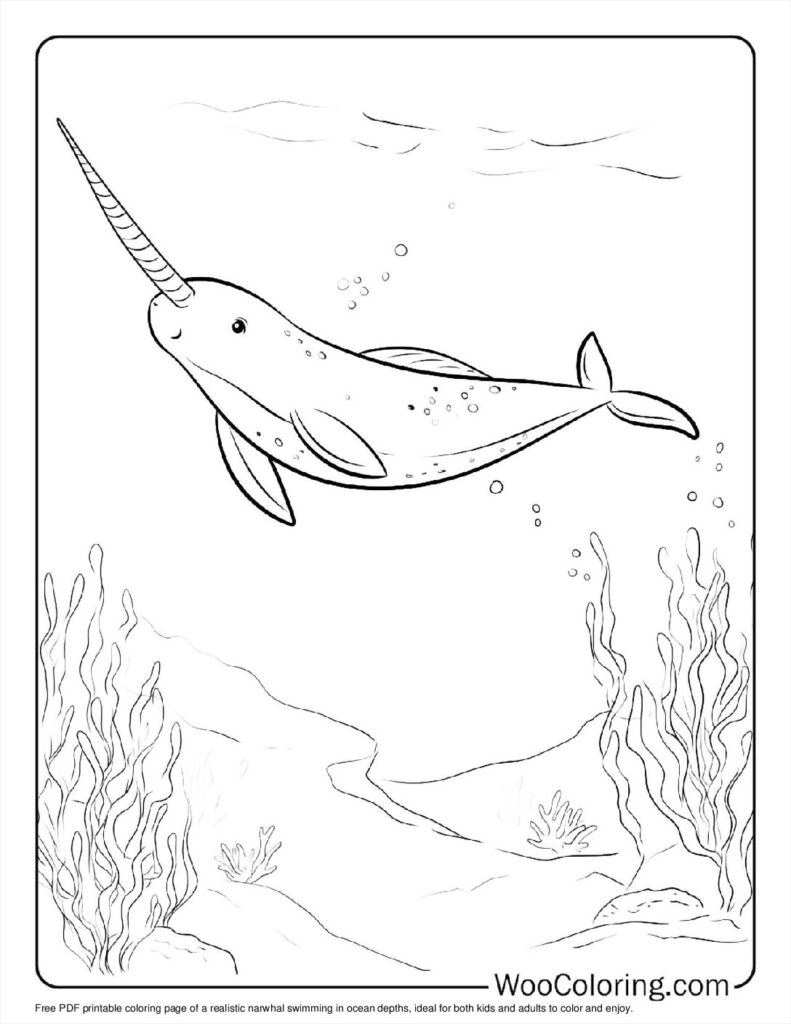 100+ Narwhal coloring pages (Free PDF To Print) | Woo Coloring