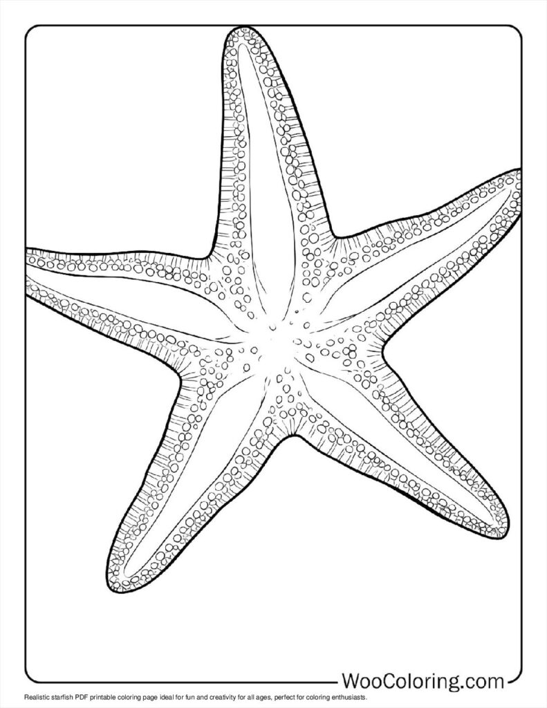 100+ Starfish coloring pages (Free PDF To Print) | Woo Coloring