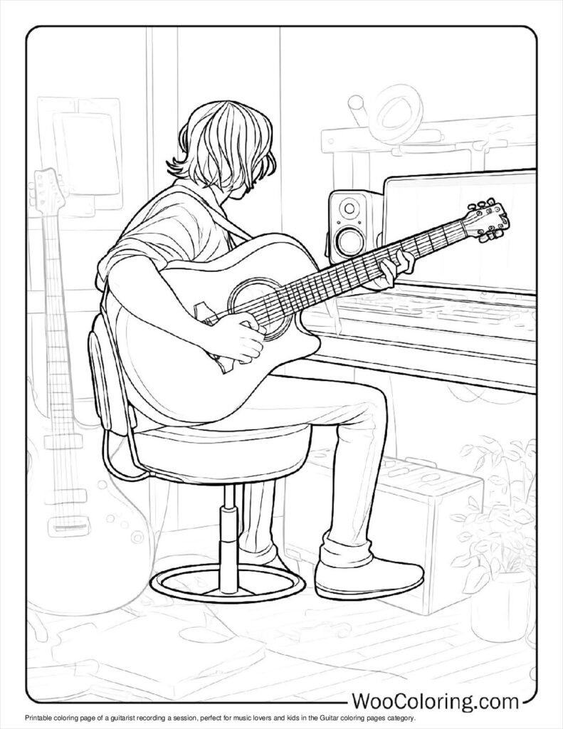 100+ Guitar coloring pages (Free PDF To Print) | Woo Coloring