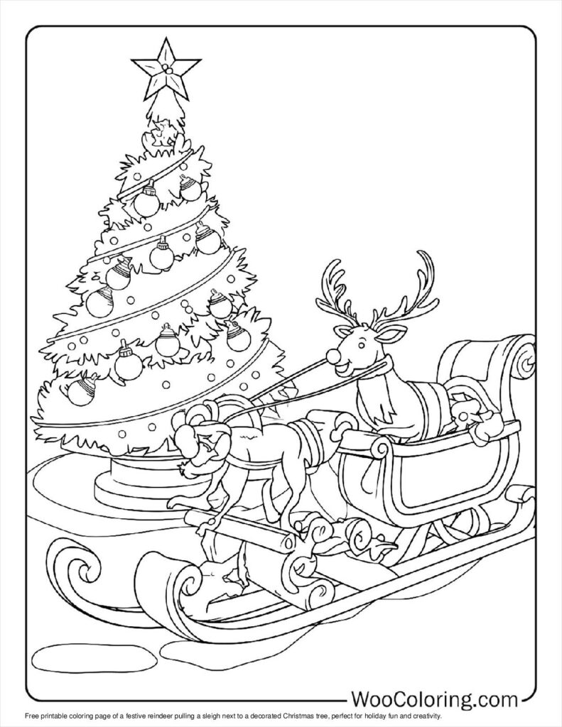 100+ Christmas Tree coloring pages (Free PDF To Print) | Woo Coloring