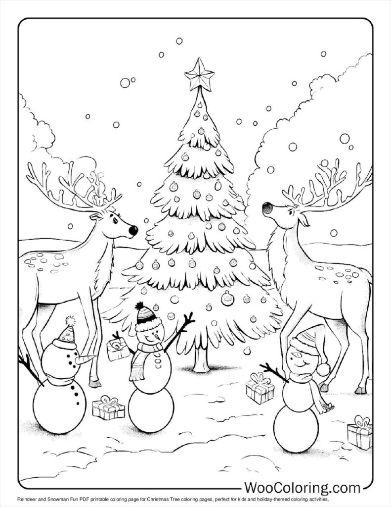 100+ Christmas Tree coloring pages (Free PDF To Print) | Woo Coloring