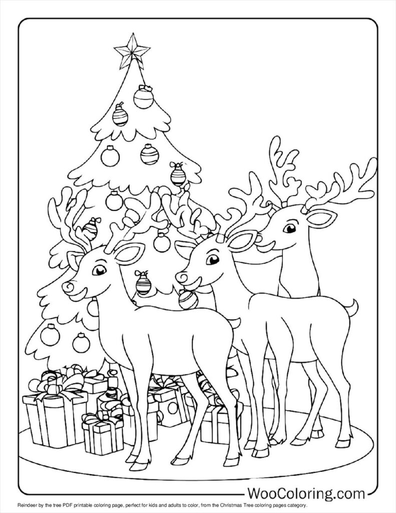 100+ Christmas Tree coloring pages (Free PDF To Print) | Woo Coloring