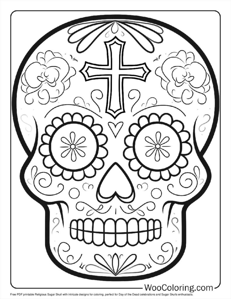 100+ Sugar Skulls coloring pages (Free PDF To Print) | Woo Coloring