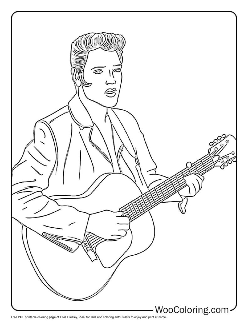 100+ Elvis coloring pages (Free PDF To Print) | Woo Coloring