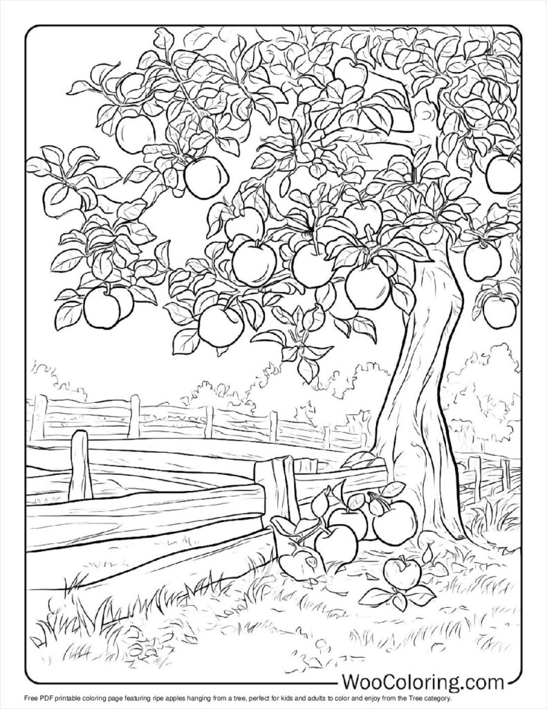 100+ Tree coloring pages (Free PDF To Print) | Woo Coloring