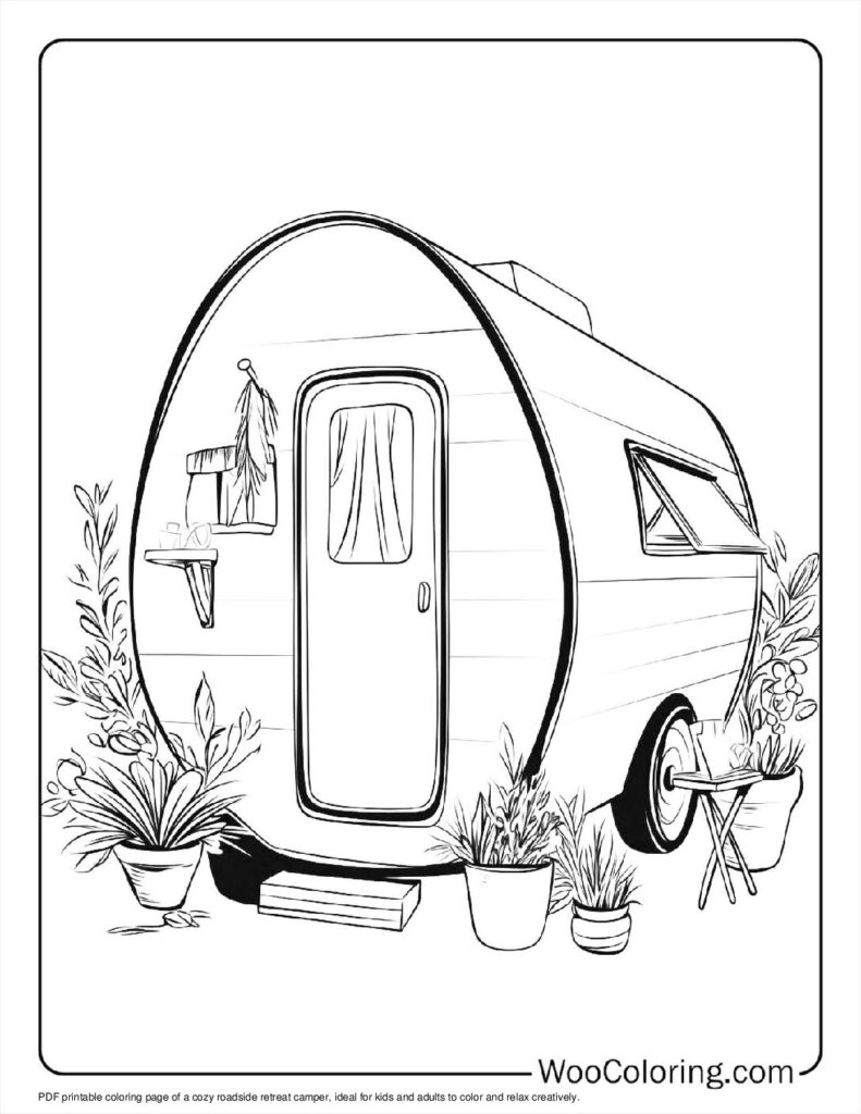 100+ Camper & RV coloring pages (Free PDF To Print) | Woo Coloring