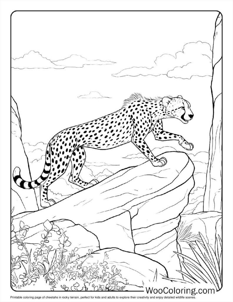 100+ Cheetah coloring pages (Free PDF To Print) | Woo Coloring