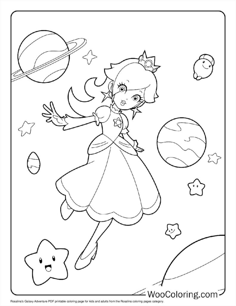 100+ Rosalina coloring pages (Free PDF To Print) | Woo Coloring