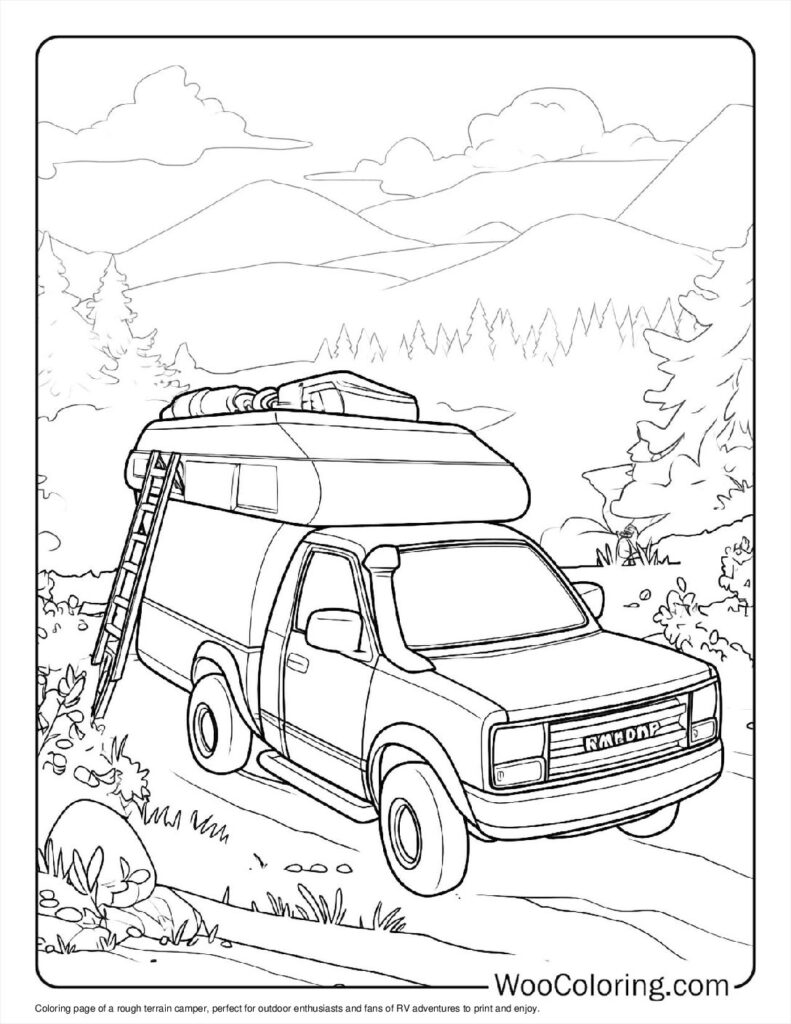 100+ Camper & RV coloring pages (Free PDF To Print) | Woo Coloring