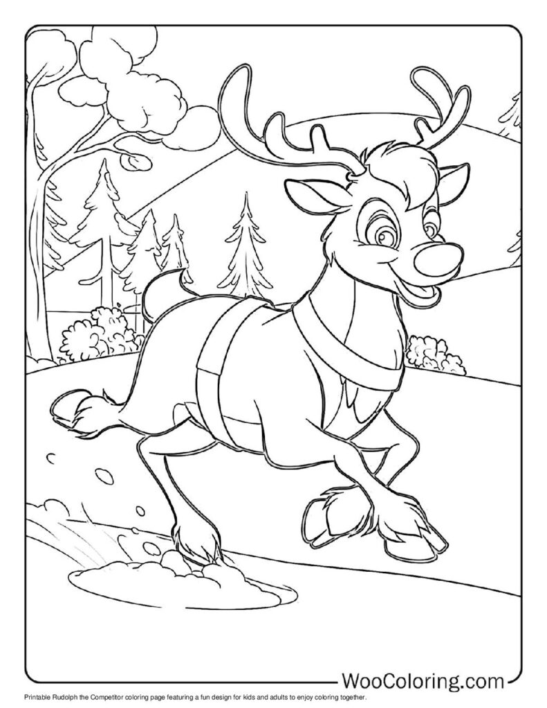 100+ Rudolph coloring pages (Free PDF To Print) | Woo Coloring