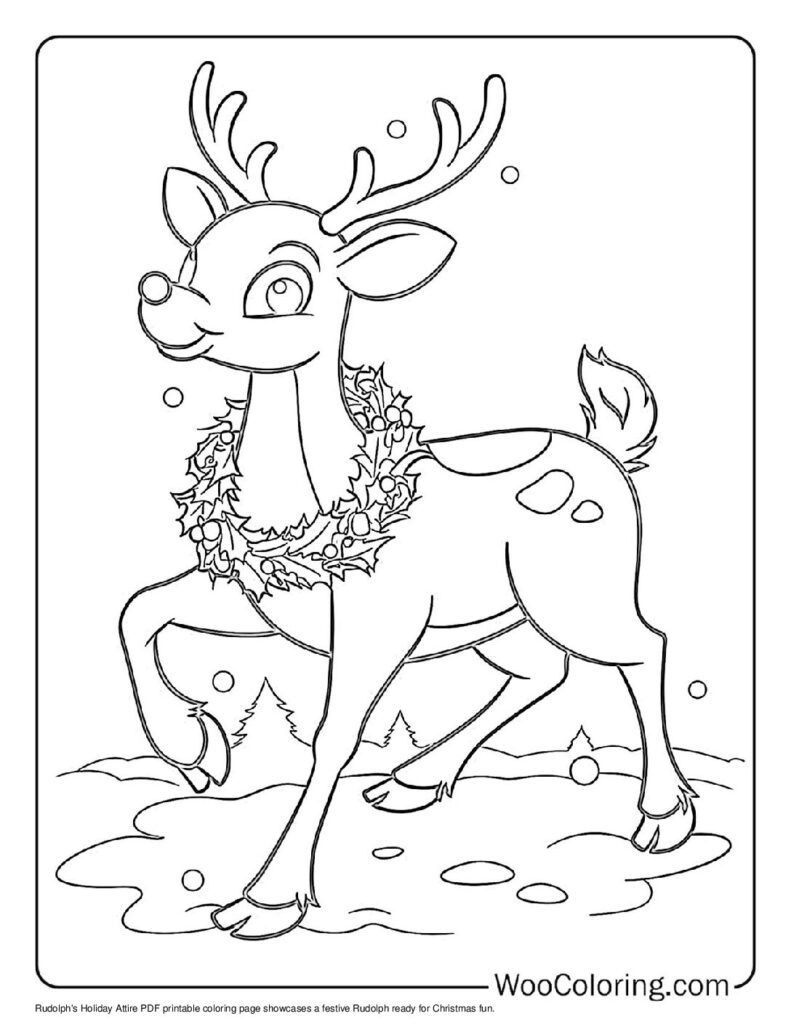 100+ Rudolph coloring pages (Free PDF To Print) | Woo Coloring