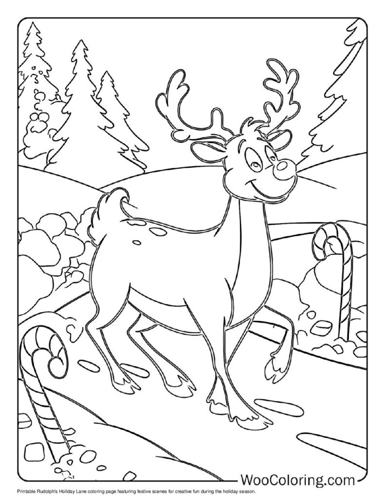 100+ Rudolph coloring pages (Free PDF To Print) | Woo Coloring