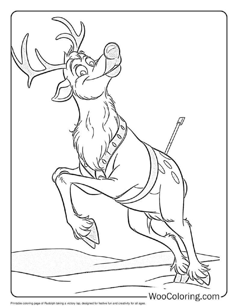 100+ Rudolph coloring pages (Free PDF To Print) | Woo Coloring
