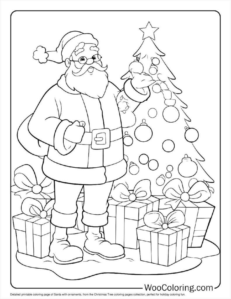100+ Christmas Tree coloring pages (Free PDF To Print) | Woo Coloring