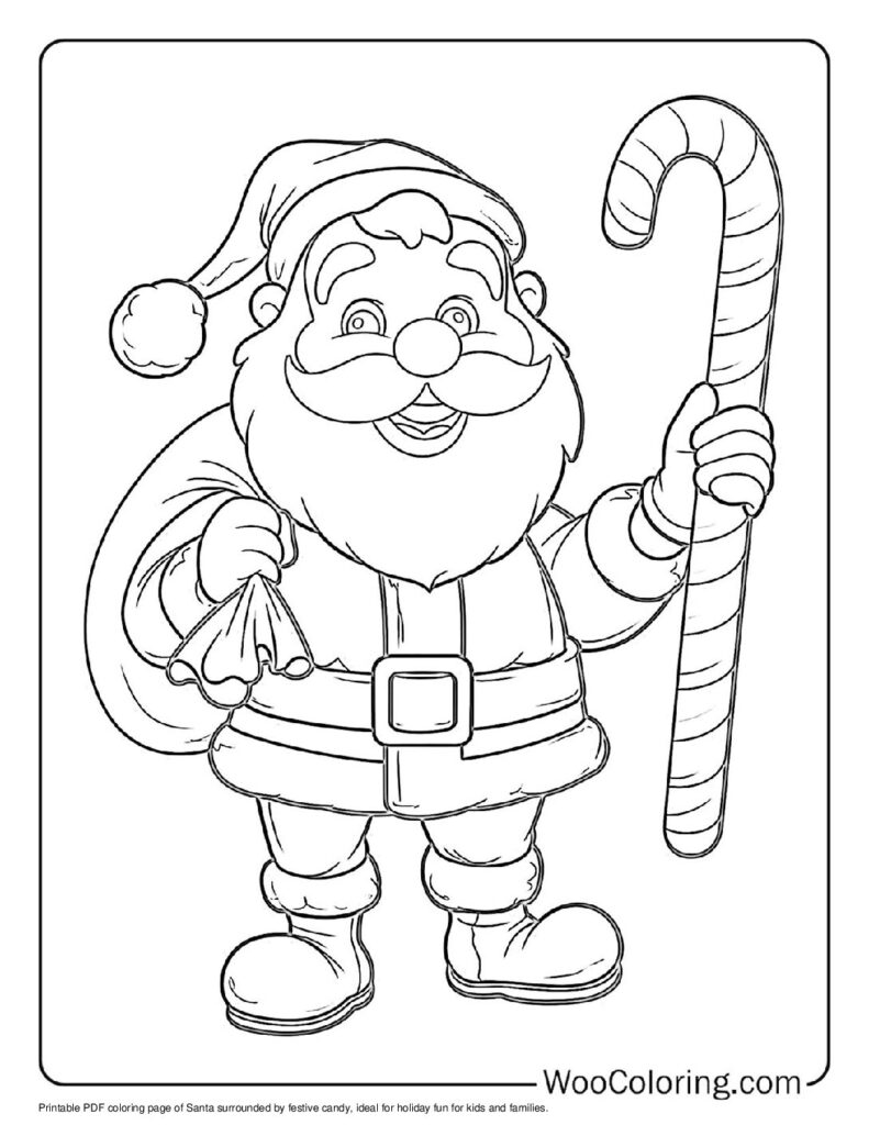 100+ Santa coloring pages (Free PDF To Print) | Woo Coloring