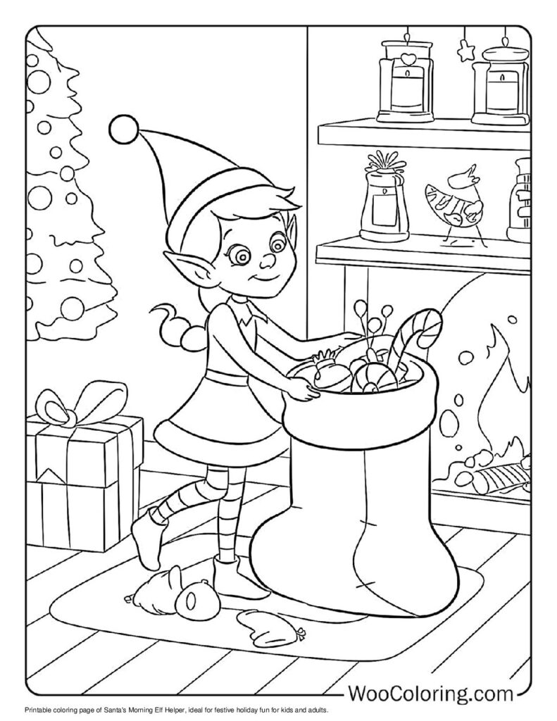100+ Elf coloring pages (Free PDF To Print) | Woo Coloring