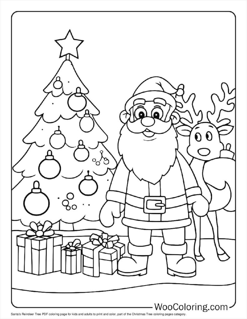 100+ Christmas Tree coloring pages (Free PDF To Print) | Woo Coloring
