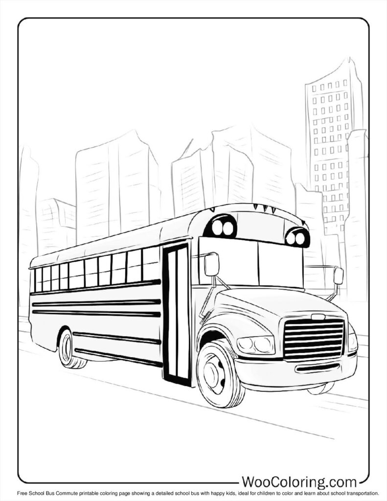 100+ School Bus coloring pages (Free PDF To Print) | Woo Coloring