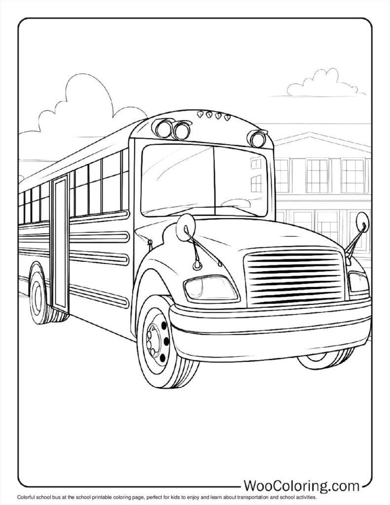 100+ School Bus coloring pages (Free PDF To Print) | Woo Coloring