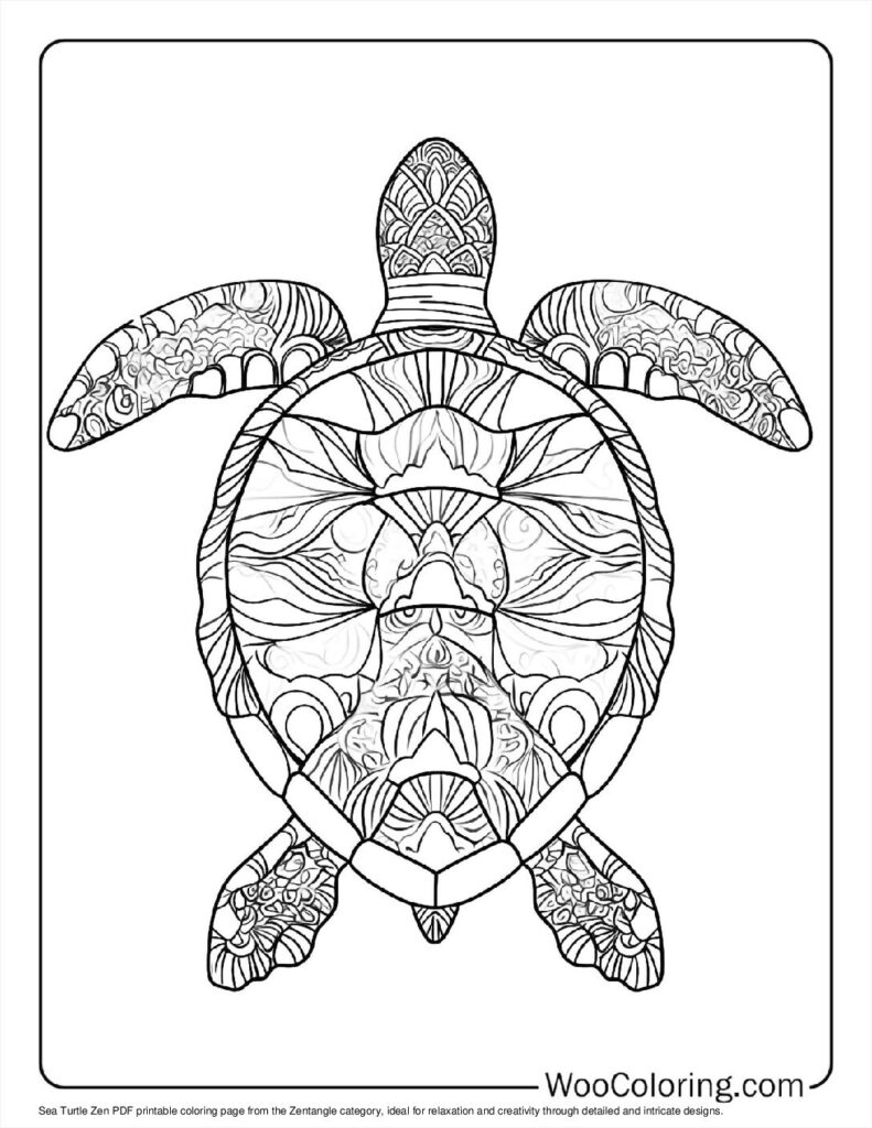 Sea Coloring Zentangle Turtle Pages Adult Animals Life Zentangles ...