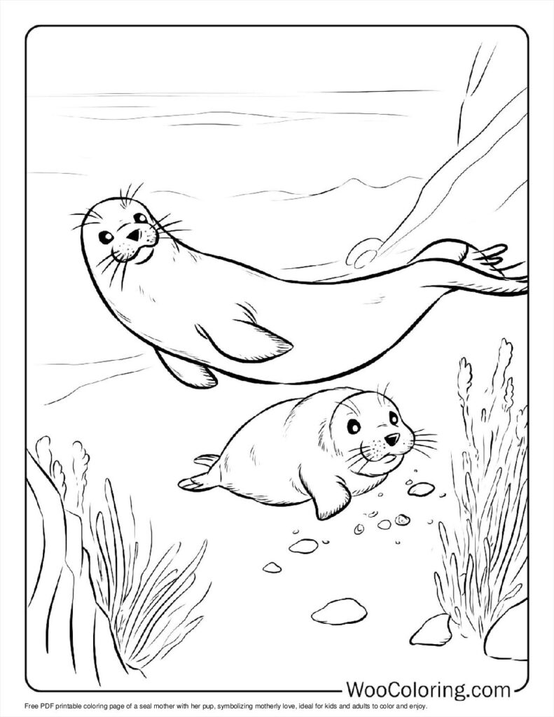 100+ Seal coloring pages (Free PDF To Print) | Woo Coloring
