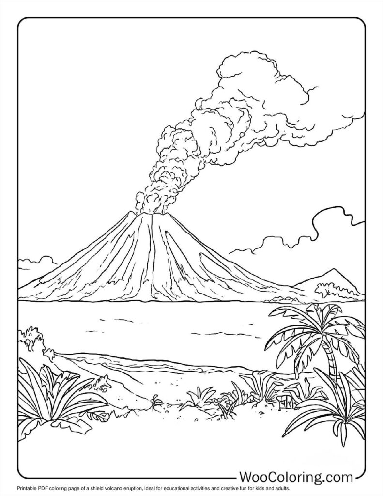 100+ Volcano coloring pages (Free PDF To Print) | Woo Coloring