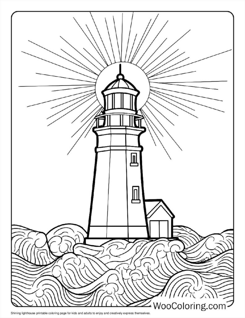 100+ Lighthouse coloring pages (Free PDF To Print) | Woo Coloring
