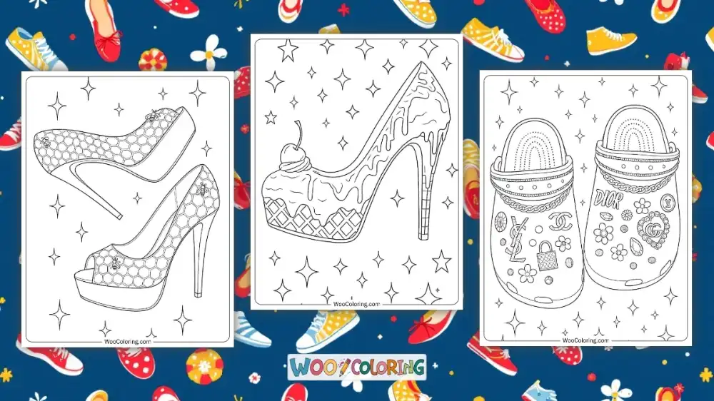 36 Shoe Coloring Pages (Free PDF To Print) | Woo Coloring