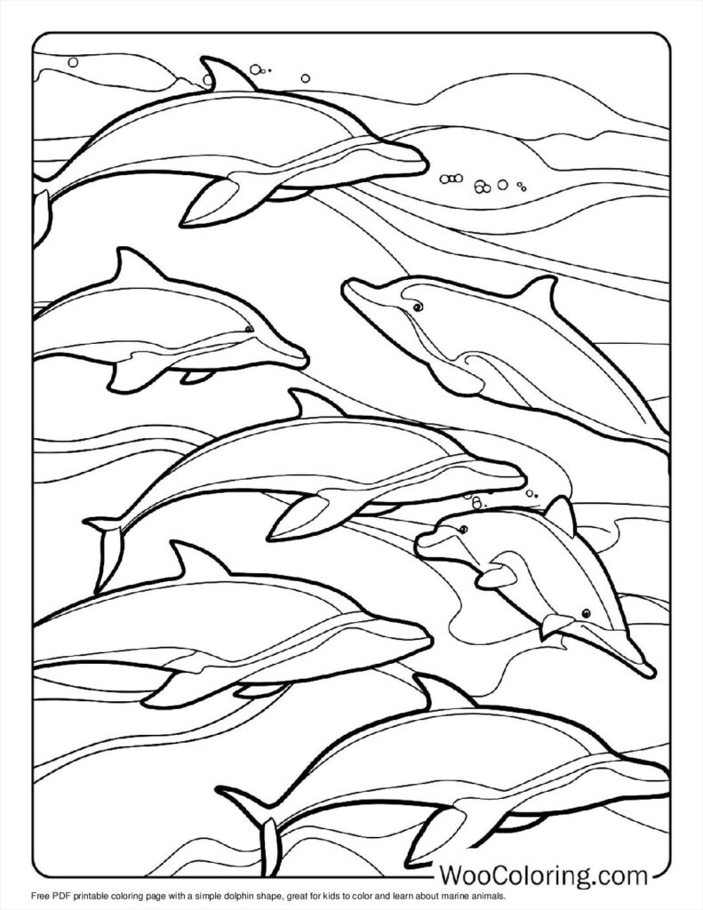 100+ Dolphin coloring pages (Free PDF To Print) | Woo Coloring